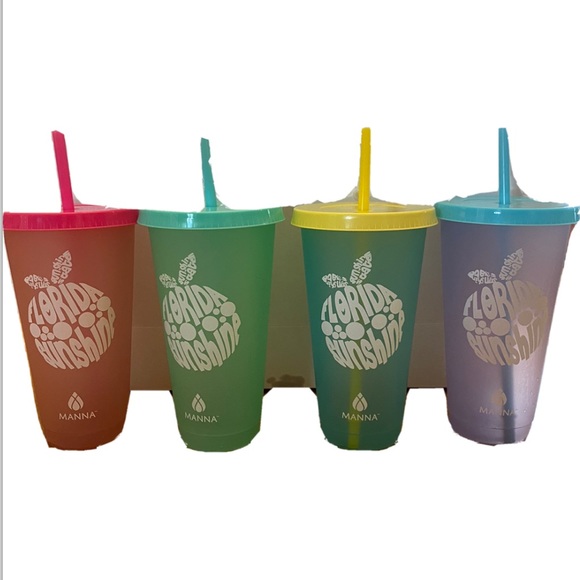 Manna | Dining | Manna Color Changing Cups Florida Sunshine Wstraws ...